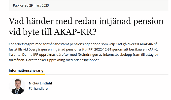 AKAP-KR - byta?/ Premie vs förmånsbestämd pension - Sida 7 - Pension - RikaTillsammans Forumet
