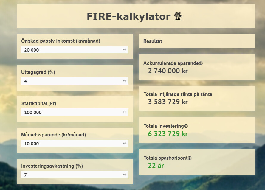 När når du ditt FIRE-mål? - Ekonomisk frihet (FIRE) - RikaTillsammans Forumet